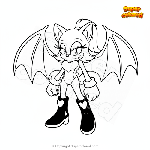 Ausmalbild Rouge the Bat Archie