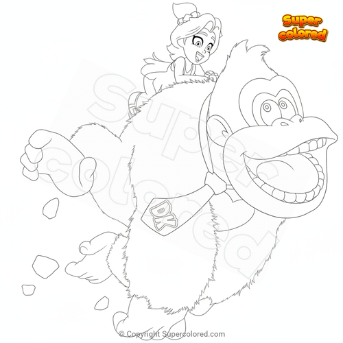 Ausmalbild Donkey Kong Bananza Pauline