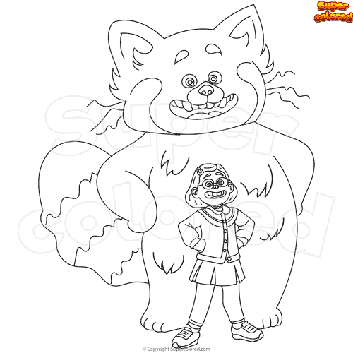 Dibujo para colorear Turning Red con Mei - Supercolored.com Dibujo para colorear Turning Red con Mei - Supercolored.com