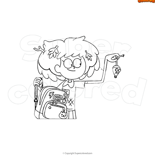 Disegno Da Colorare Amphibia Anne Tiene Un Topo