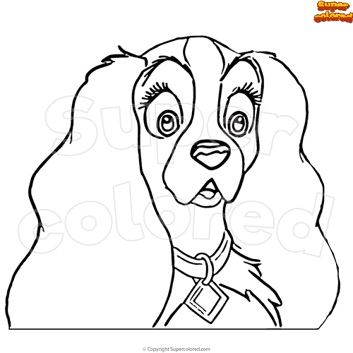 Ausmalbild Lady erstaunt in Lady and the Tramp - Supercolored.com Ausmalbild Lady erstaunt in Lady and the Tramp - Supercolored.com