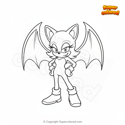 Ausmalbild Rouge the Bat