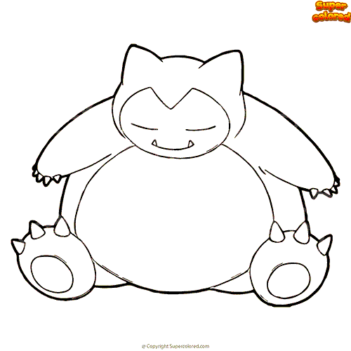Dibujo para colorear Pokemon Snorlax - Supercolored.com Dibujo para colorear Pokemon Snorlax - Supercolored.com