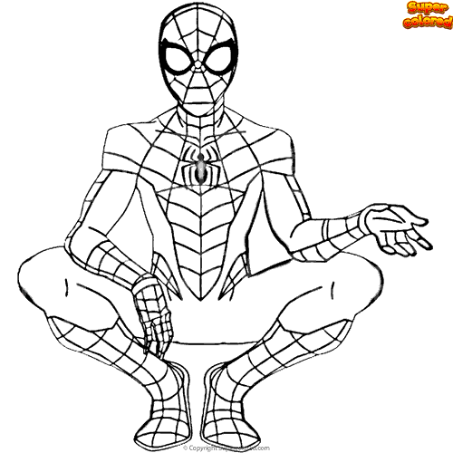 Dibujo para colorear Hombre araña - Supercolored.com Dibujo para colorear Hombre araña - Supercolored.com