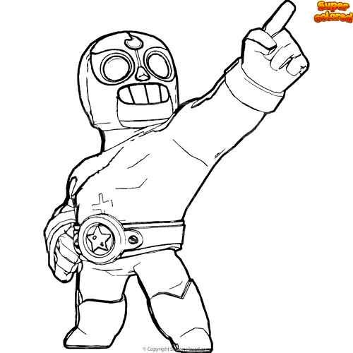 Ausmalbild Brawl Stars El Primo