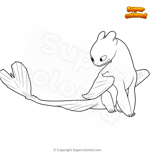 Disegno da colorare Furia buia bianca in Dragon Trainer