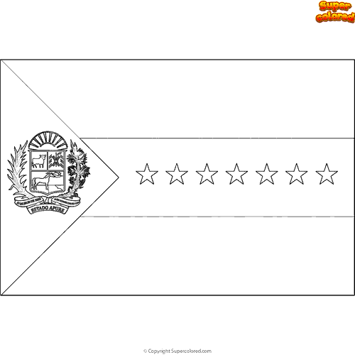Dibujo Para Colorear Bandera De Apure Venezuela