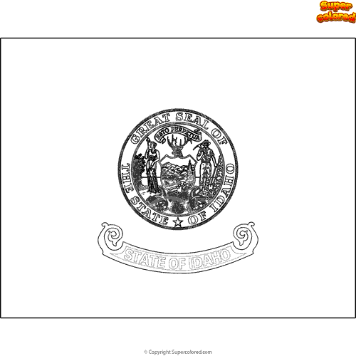 Coloring Page Flag Of Idaho United States