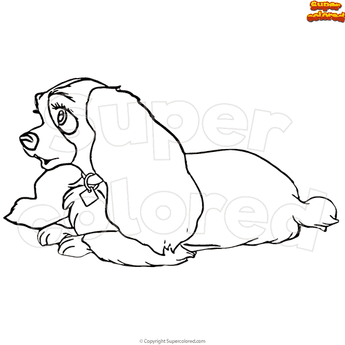 Ausmalbild Hockende Dame in Lady and the Tramp - Supercolored.com Ausmalbild Hockende Dame in Lady and the Tramp - Supercolored.com